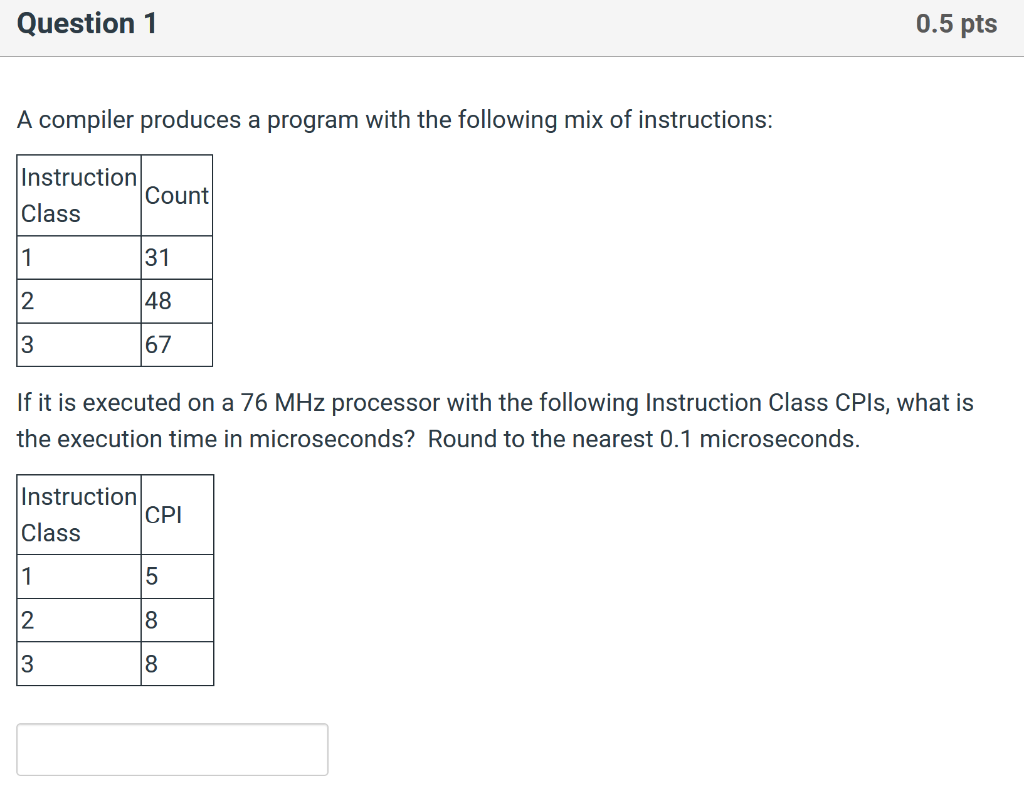 Solved A compiler produces a program with the following mix | Chegg.com