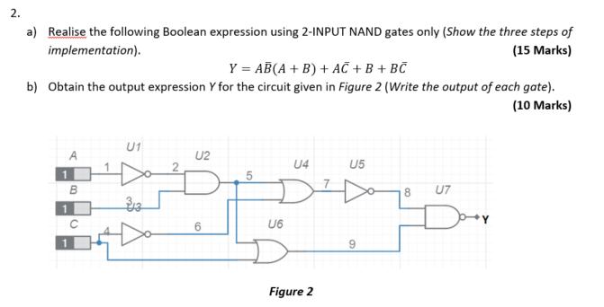 Solved 2. a) Realise the following Boolean expression using | Chegg.com
