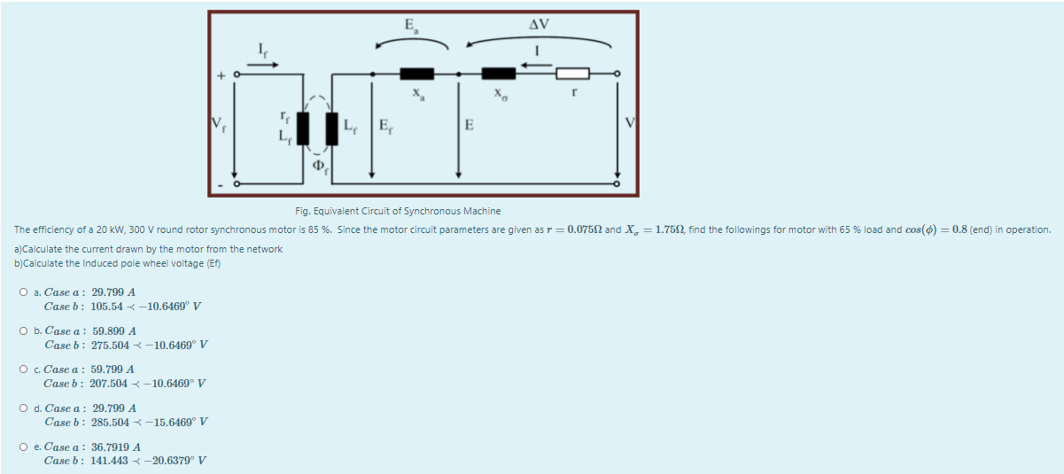 Solved E AV lv L E E Φ. Fig. Equivalent Circuit of | Chegg.com