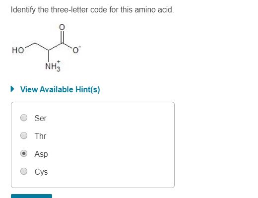 Solved Identify the three-letter code for this amino acid. | Chegg.com