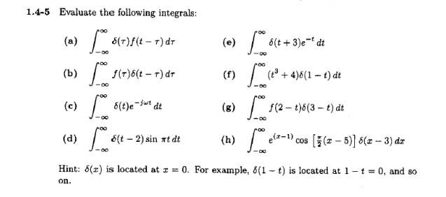 Solved 1.4-5 Evaluate the following integrals: (a) | Chegg.com