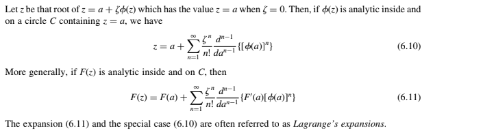Solved Prove Lagrange's expansion (6.11) on page 176 | Chegg.com