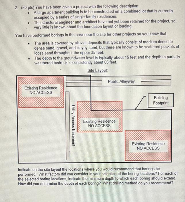 Solved 2. ( 50pts ) You have been given a project with the | Chegg.com