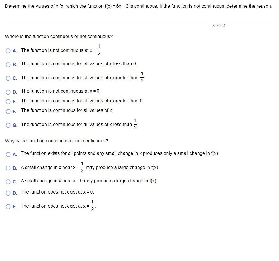 Solved Determine the values of x for which the function | Chegg.com