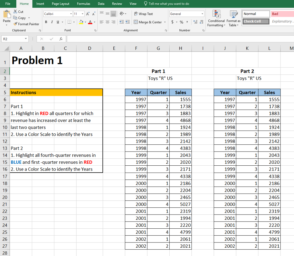Solved Insert Page Layout Formulas Data Review ViewTell me | Chegg.com