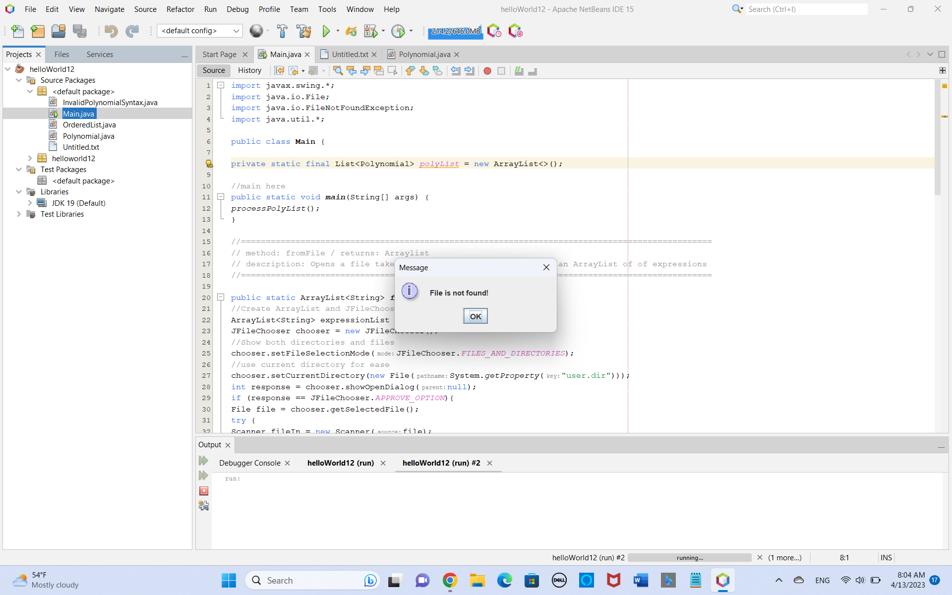 Solved helloWorld 12 Source Packages | Chegg.com