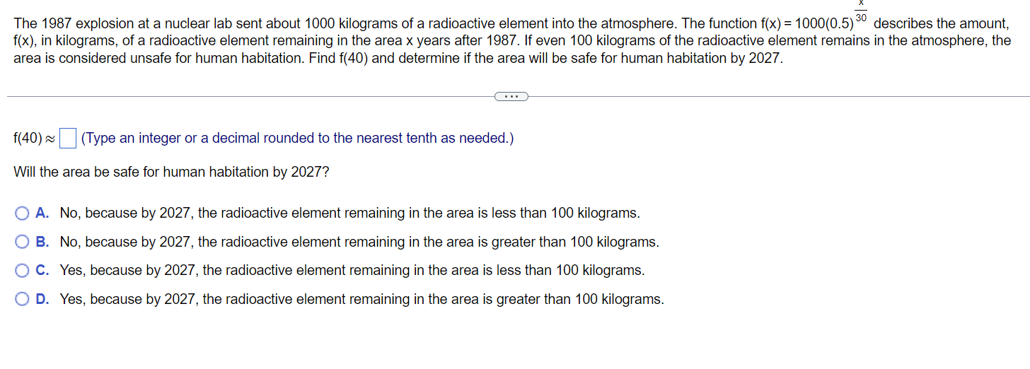 Solved The 1987 explosion at a nuclear lab sent about 1000 | Chegg.com