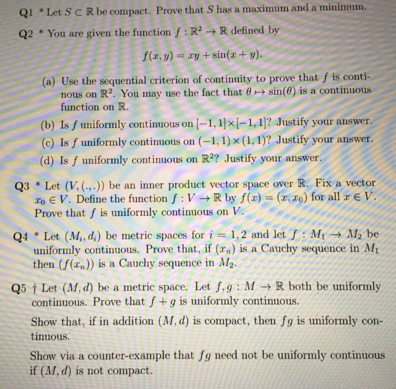 Solved * Let S CR be compact. Prove that S has a maximum and | Chegg.com
