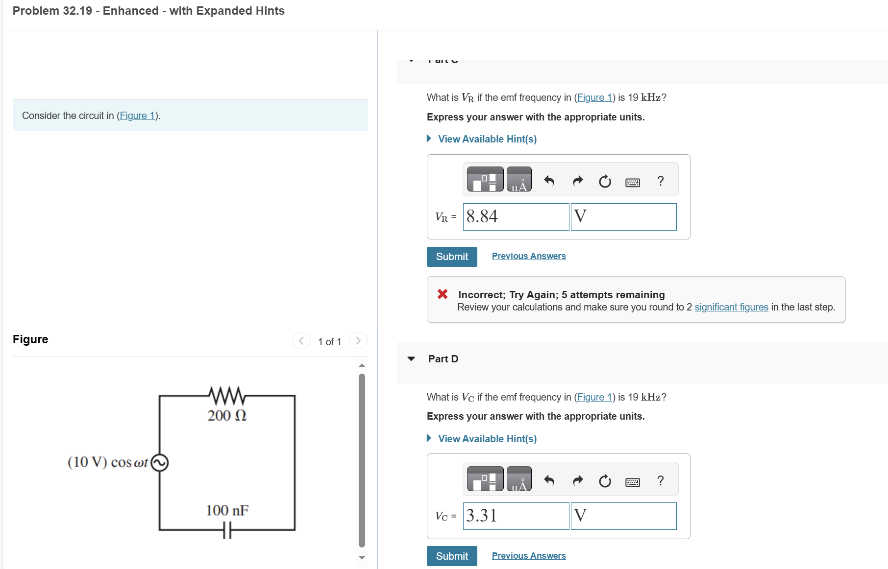 Solved Problem 32.19 - ﻿Enhanced - ﻿with Expanded | Chegg.com