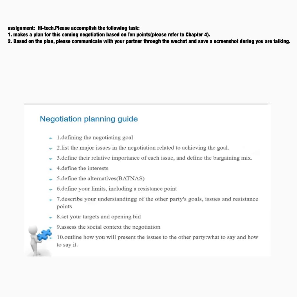 assignment: Hi-tech.Please accomplish the following | Chegg.com