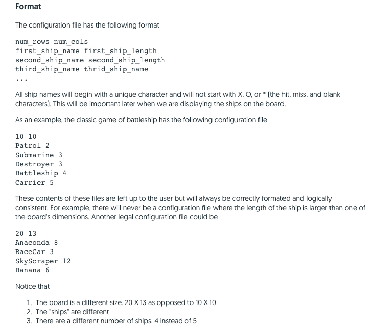 Problem You are to implement the game of Battleship. | Chegg.com