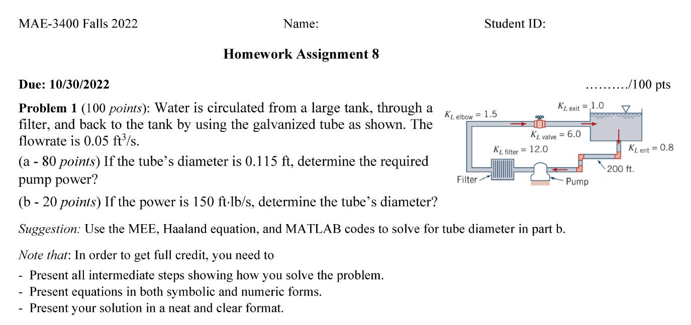 MAE-3400 Falls 2022 Name: Student ID: Homework | Chegg.com