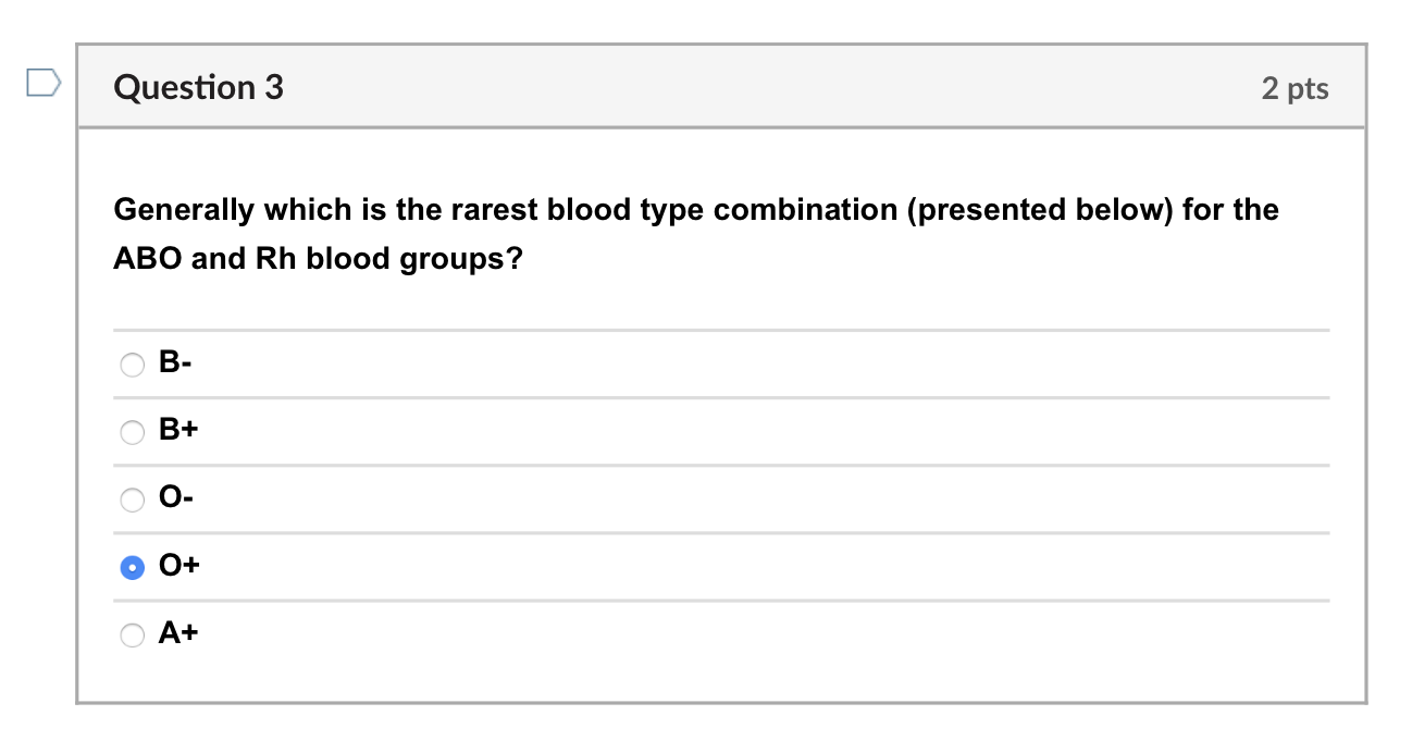 Solved Generally which is the rarest blood type combination | Chegg.com