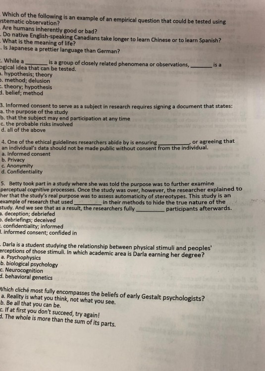 Solved Which of the following is an example of an empirical | Chegg.com