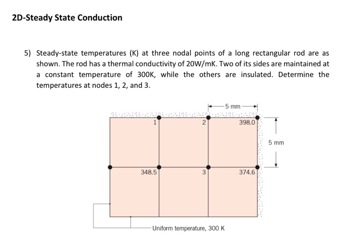 Solved 2d Steady State Conduction 5 Steady State