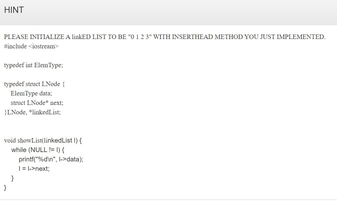 Solved delete all elements equal to the input from a linked | Chegg.com