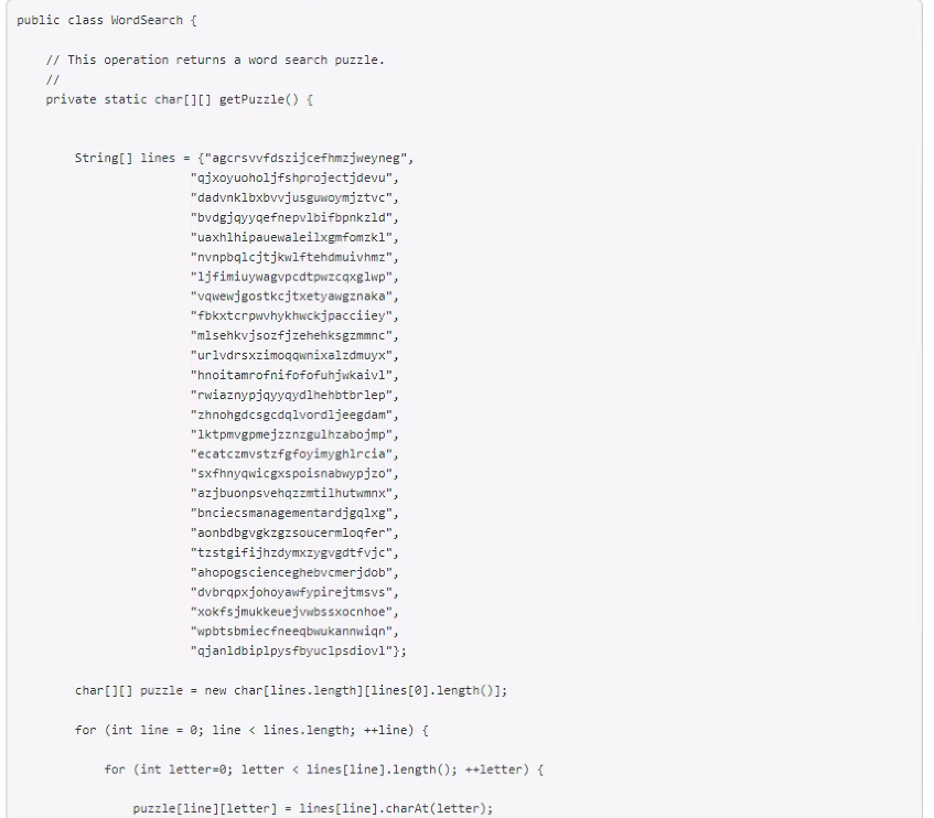 Solved public class Word Search { // This operation returns | Chegg.com