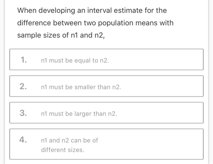 Solved When developing an interval estimate for the | Chegg.com