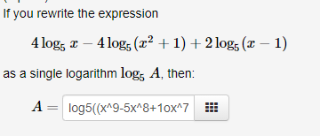 Solved If you rewrite the expression log, 2+3 log, y - 5 | Chegg.com