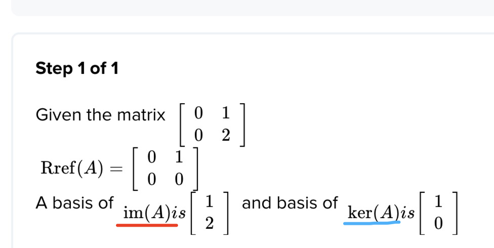 Solved How to determine im（T）and Ker (T) when we get matrix | Chegg.com