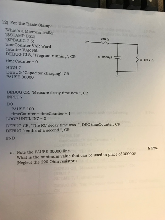 Solved 12 For The Basic Stamp Whats A Microcontroller 6680