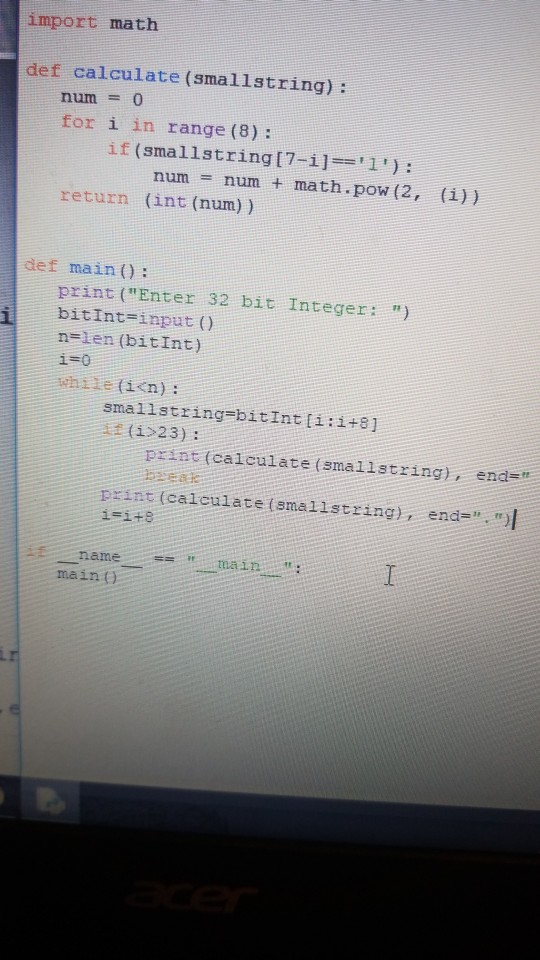 Solved This program coverts a 32 bit integer into a dotted | Chegg.com