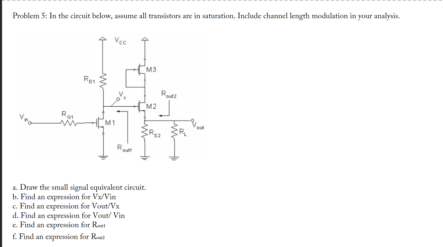 Solved Problem 5: In the circuit below, assume all | Chegg.com