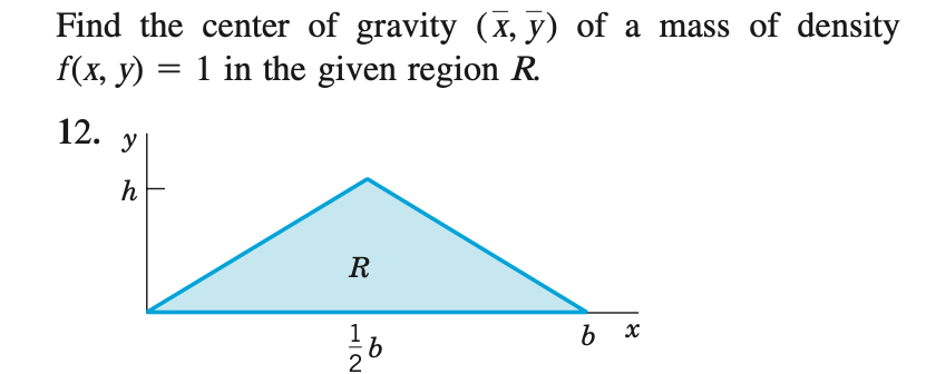 Solved Find the center of gravity \\( (\\bar{x}, \\bar{y}) | Chegg.com