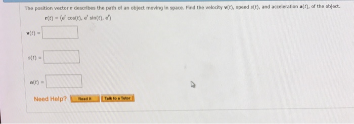 Solved The position vector r describes the path of an object | Chegg.com