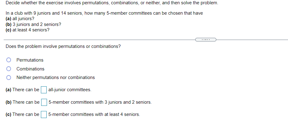 Solved Decide whether the exercise involves permutations, | Chegg.com