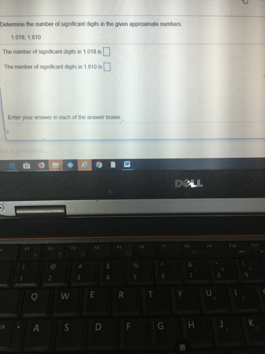 Solved Determine the number of significant digits in the | Chegg.com