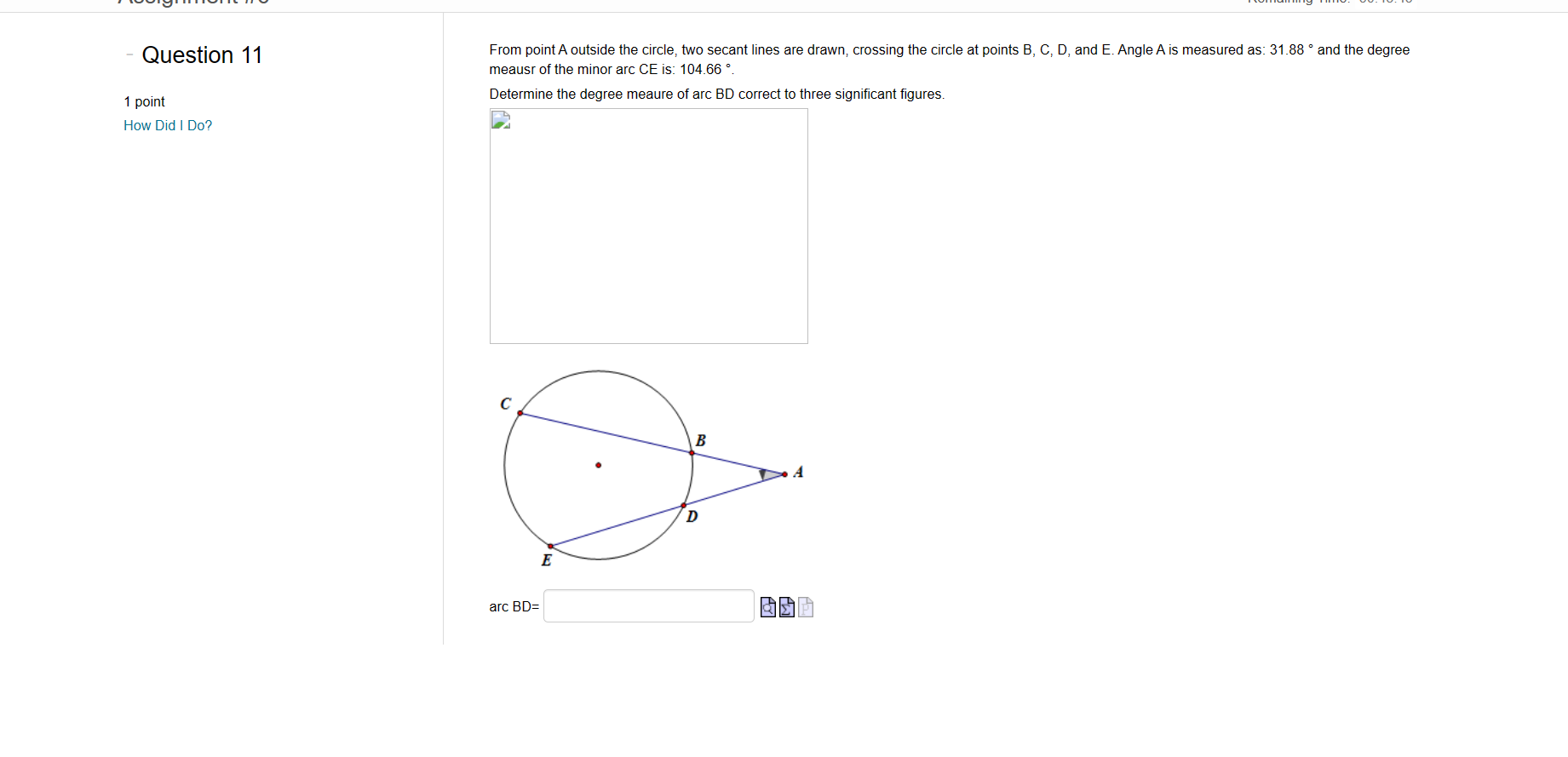 Solved From point A outside the circle, two secant lines are | Chegg.com
