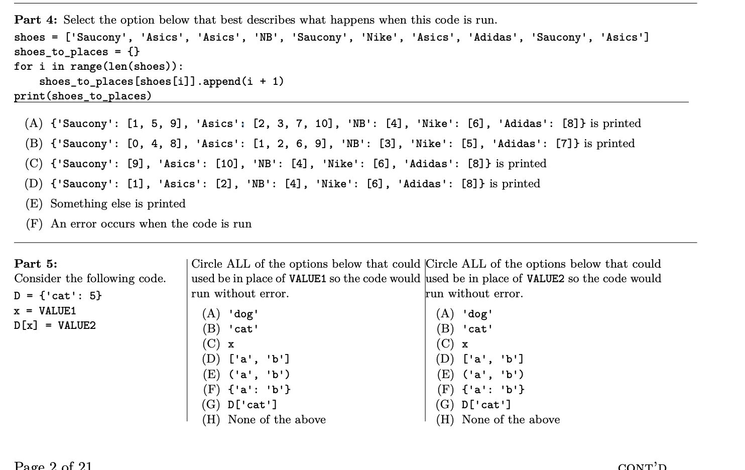 Part 4: Select the option below that best describes | Chegg.com