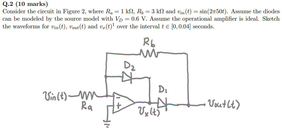Solved Q.2 (10 marks) Consider the circuit in Figure 2, | Chegg.com