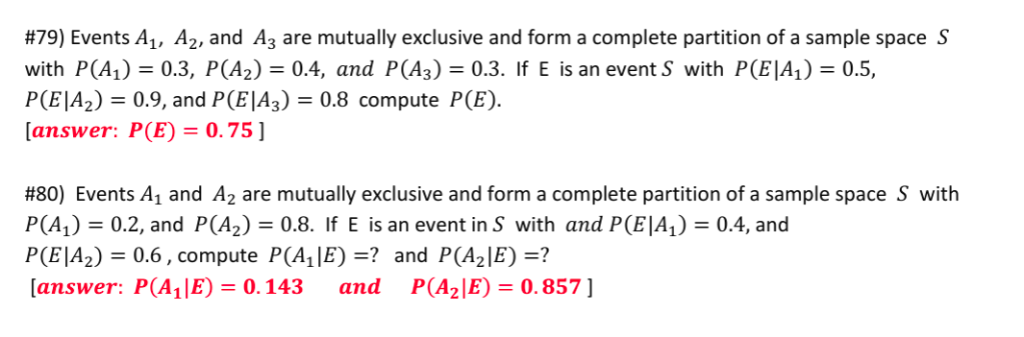 Solved #79) Events A1, A2, and A3 are mutually exclusive and | Chegg.com