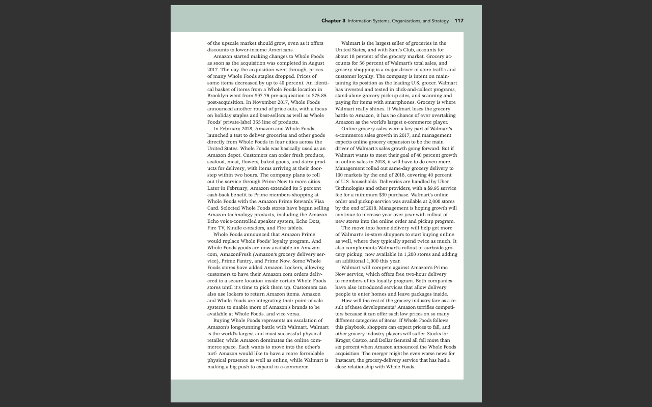 Read the Grocery Wars case study on page 116 of the | Chegg.com