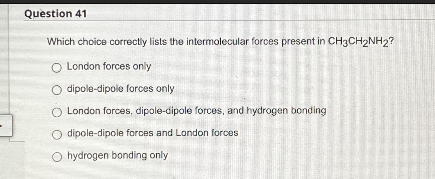 Solved Question 41 Which choice correctly lists the | Chegg.com