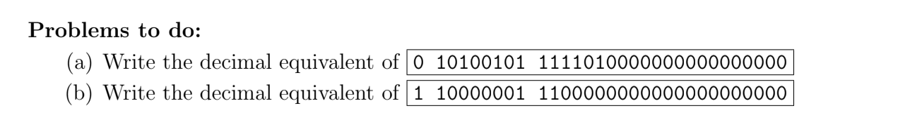 Solved Problems to do: (a) Write the decimal equivalent of O | Chegg.com