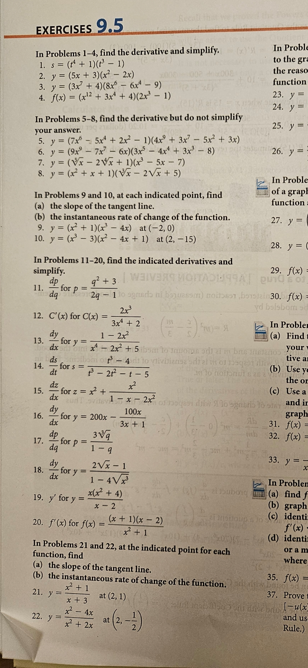 Solved In Problems 1-4, find the derivative and simplify. 1. | Chegg.com