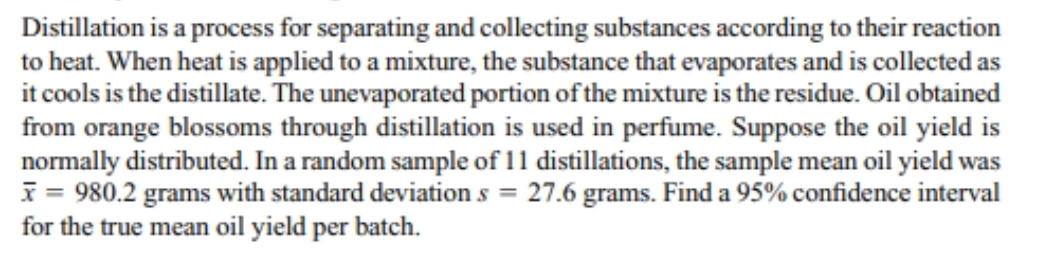 Solved Distillation is a process for separating and | Chegg.com
