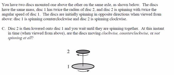 Solved You have two discs mounted one above the other on the | Chegg.com