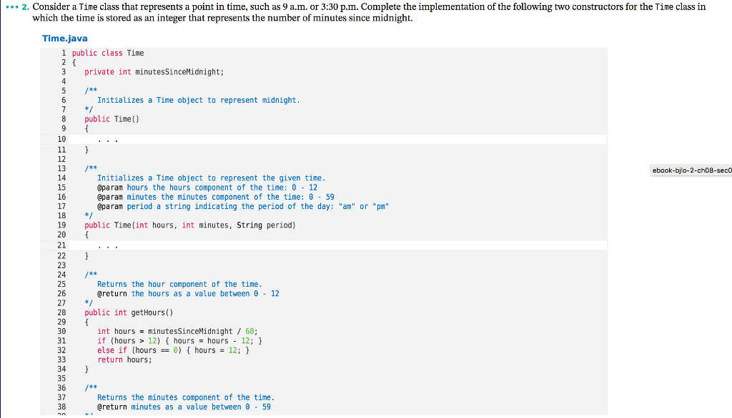 Solved Consider a Time class that represents a point in | Chegg.com