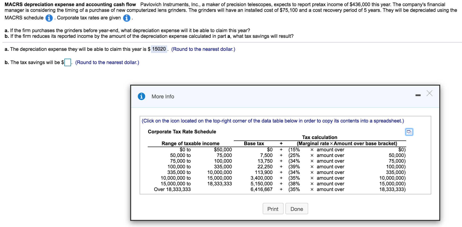 MACRS depreciation expense and accounting cash flow | Chegg.com
