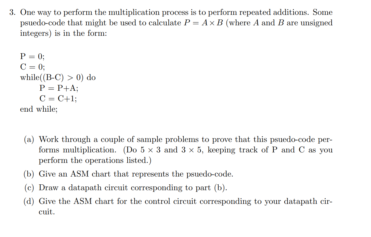 Solved 3. One way to perform the multiplication process is | Chegg.com