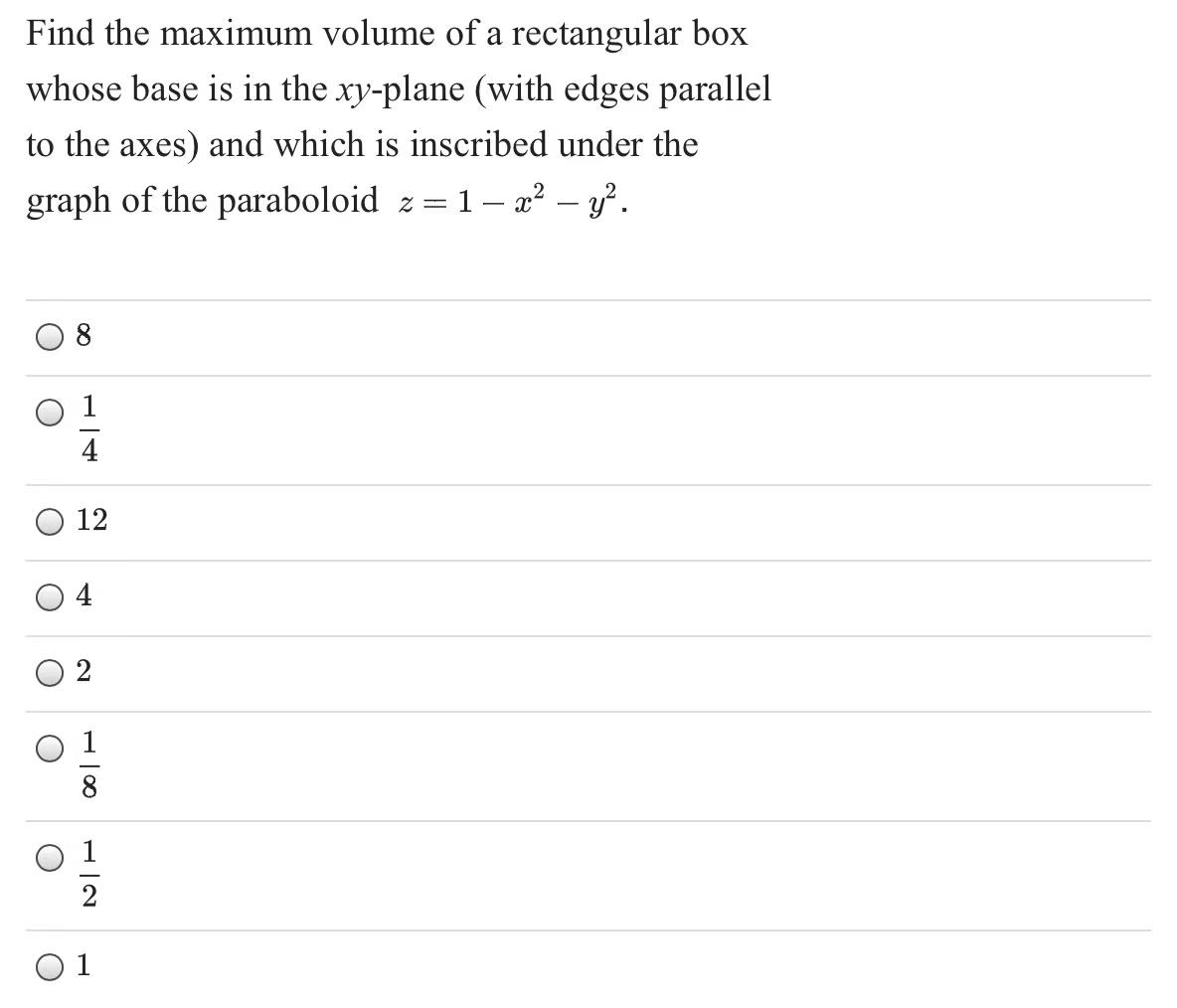 Solved Find The Maximum Volume Of A Rectangular Box Whose Chegg