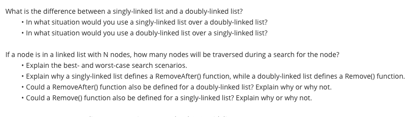 Solved What Is The Difference Between A Singly Linked List 2215