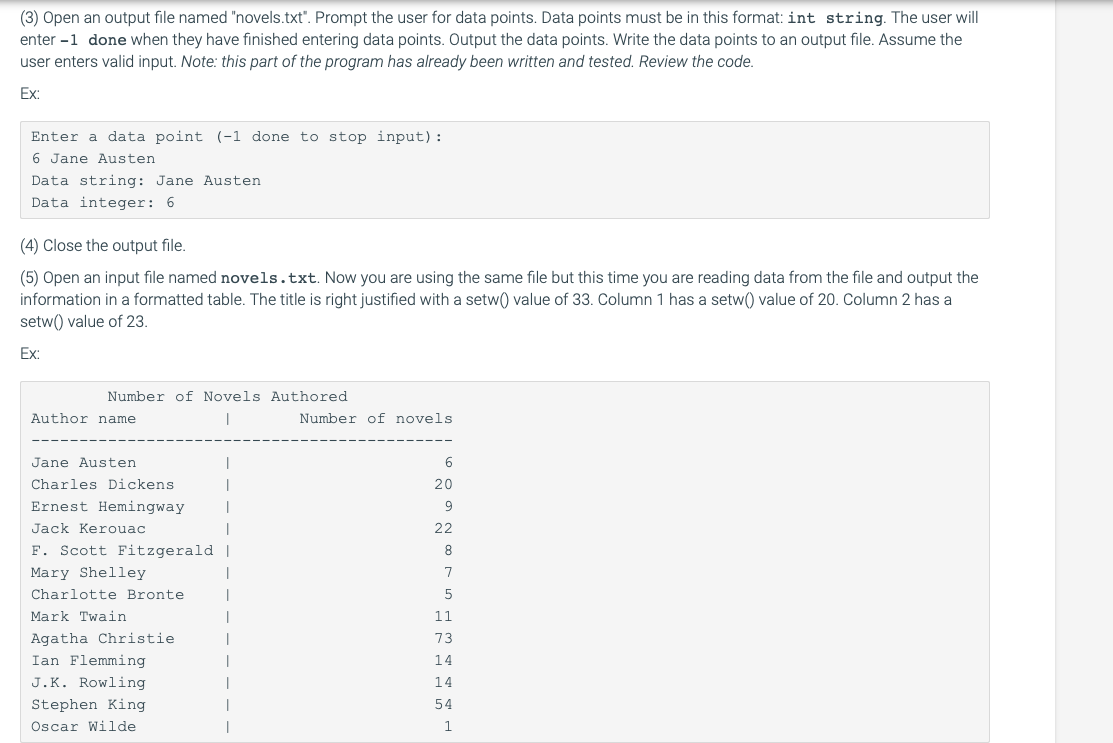 Solved 7.21 LAB*: Program: Data visualization (Streams and | Chegg.com Solved 7.21 LAB*: Program: Data visualization (Streams and | Chegg.com
