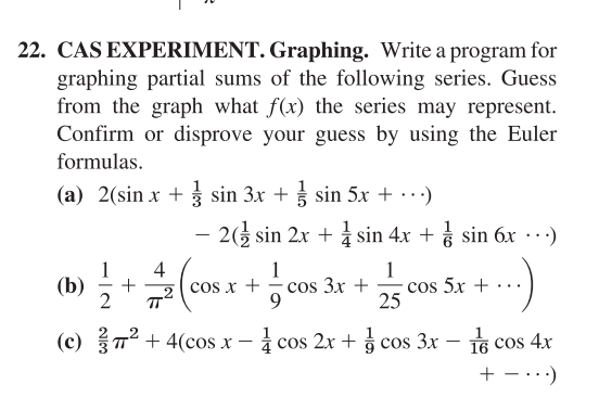 Write a program for graphing partial sums of the | Chegg.com