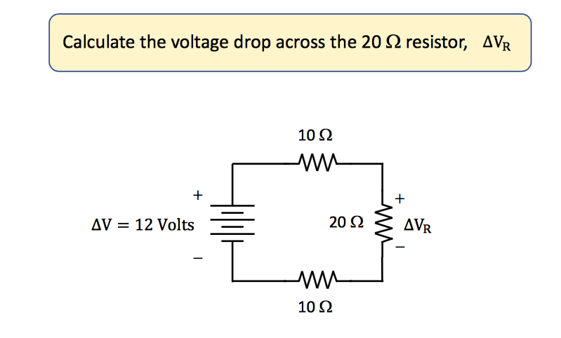 Solved Calculate the voltage drop across the 20 Ω resistor, | Chegg.com