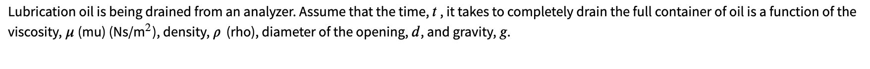 Solved a) Determine the Pi parameter for the dimensionless | Chegg.com